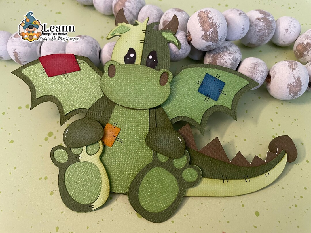 Green Dragon Premade Paper Piecing for Cards or Scrapbooking - Etsy