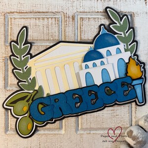 Layered Greece Title for Scrapbooking, Premade Paper Piecing. 579A - Etsy