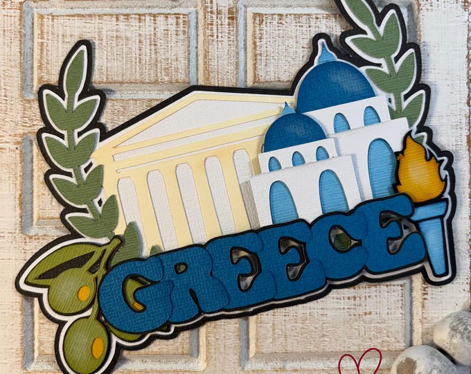 Layered Greece Title for Scrapbooking, Premade Paper Piecing. 579A - Etsy
