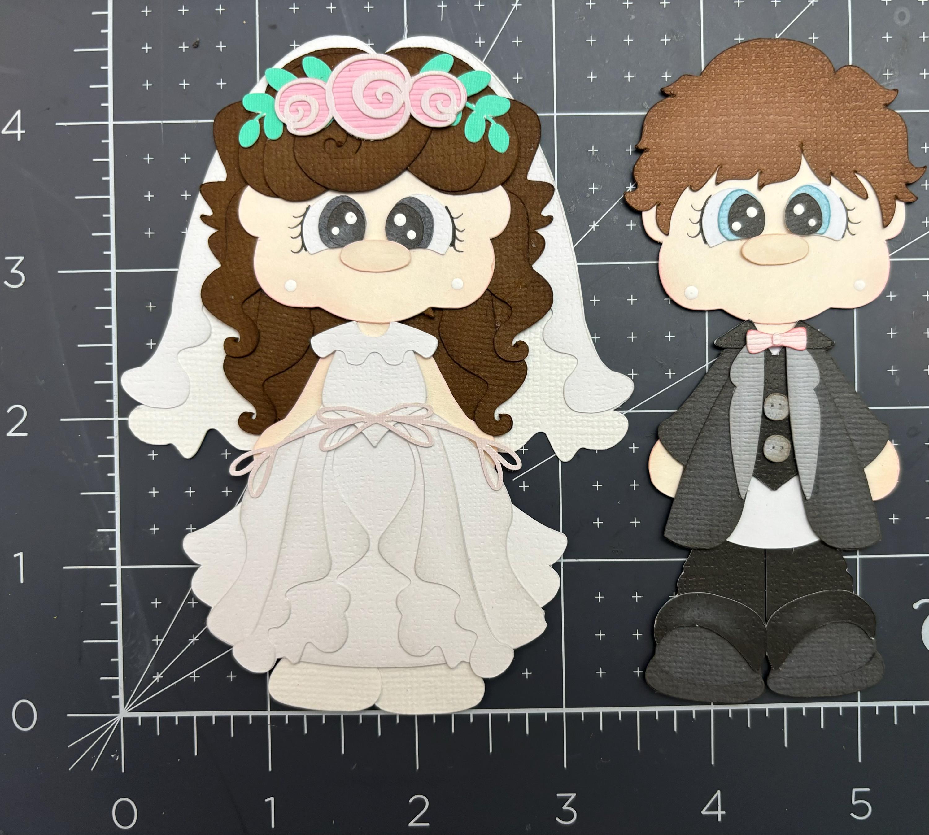 Bride and Groom Premade Paper Piecings for Scrapbooking and Cards. 320A ...