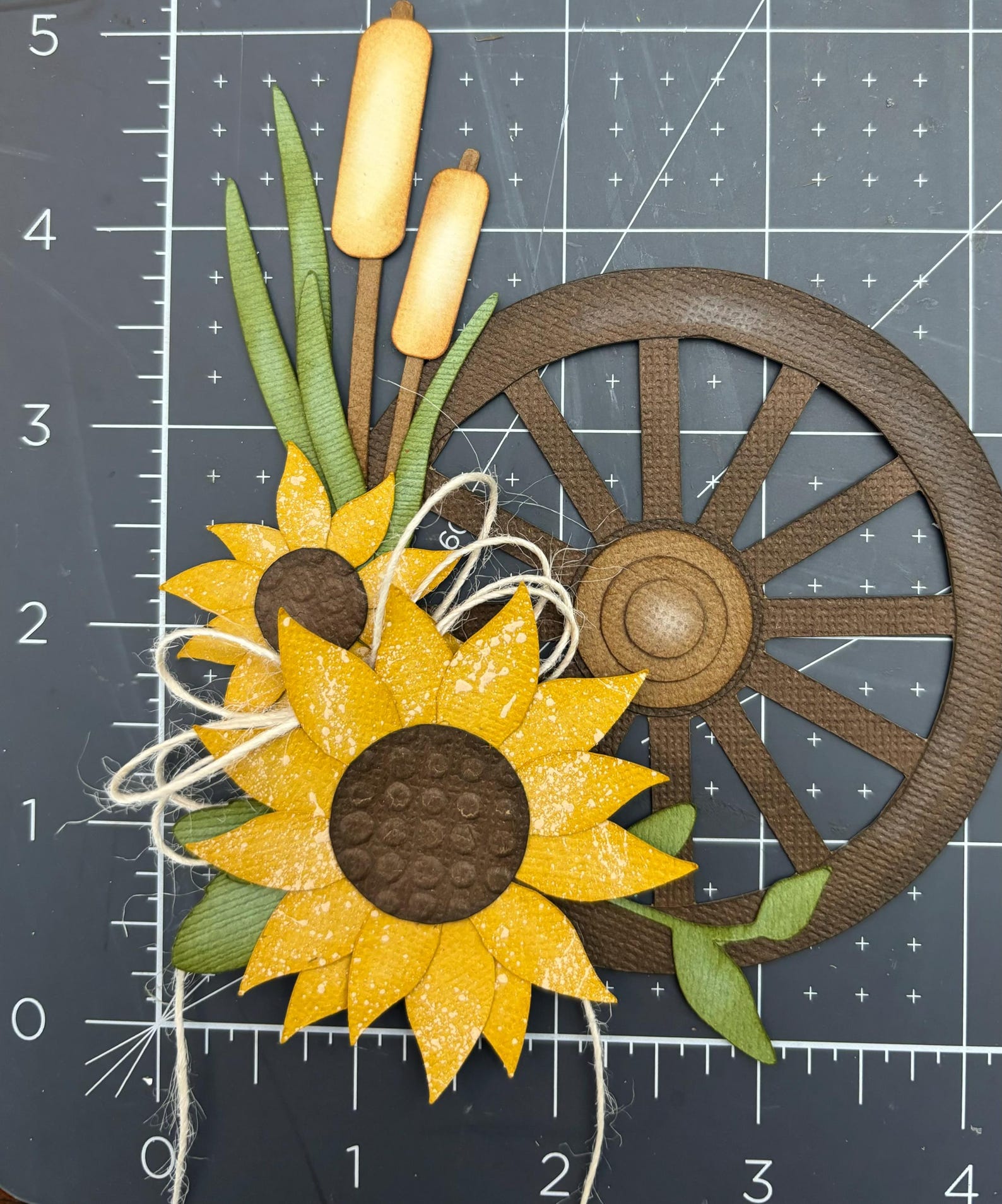 Sunflower Fall Wagon Wheel Premade Paper Piecing for Cards and ...