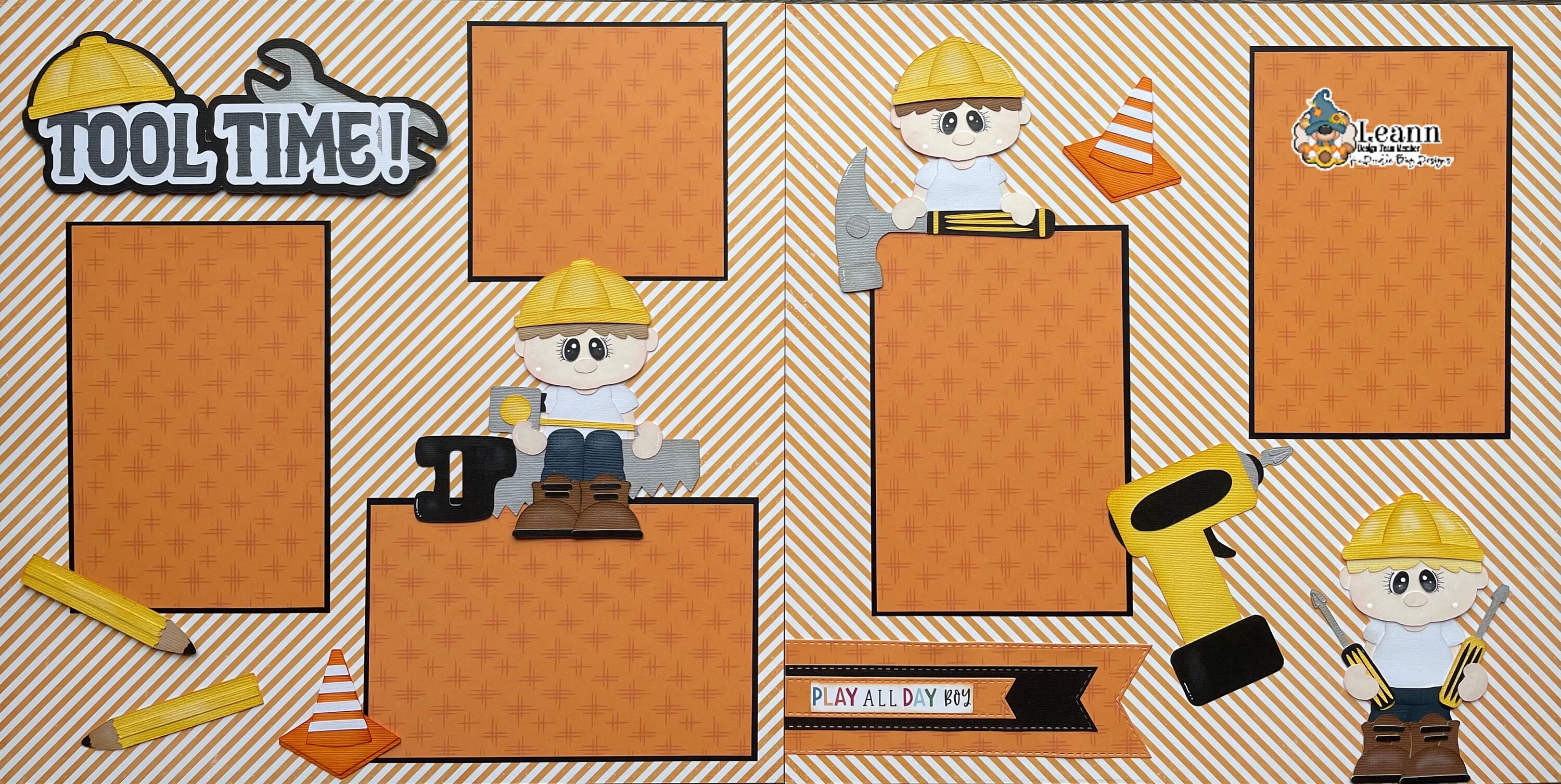Tool Time Double Scrapbook Page Made With Premade Paper Piecings. - Etsy