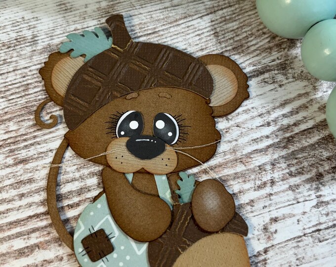 Acorn Mouse Premade Paper Piecing for Cards, Scrapbooking Pages. 445A ...