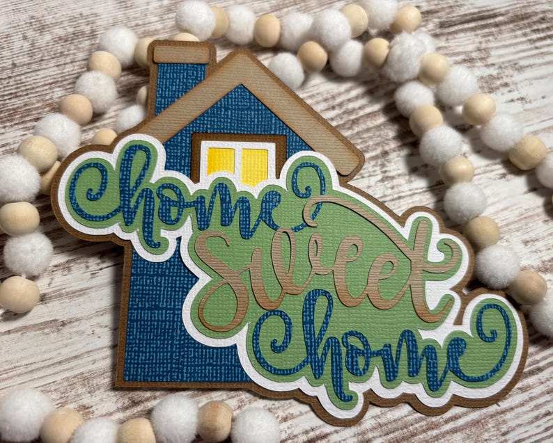 Home Sweet Home Title Premade Paper Piecing for Scrapbooking Pages ...