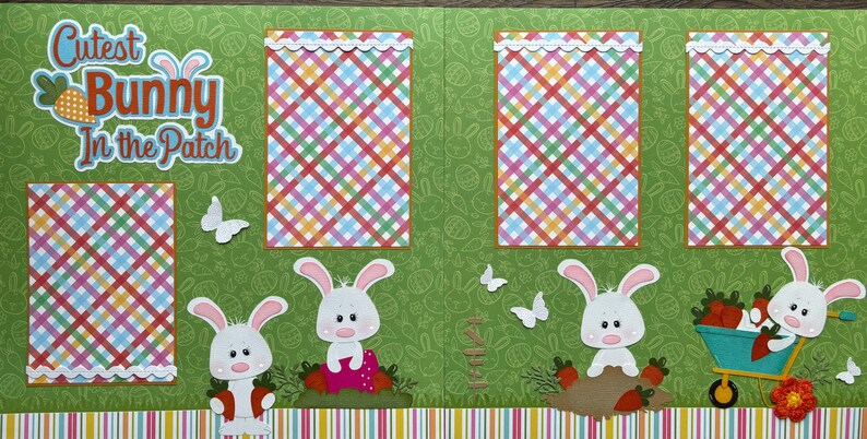 Cutest Bunny Double Page Layout , Finished, With Premade Paper Piecings ...