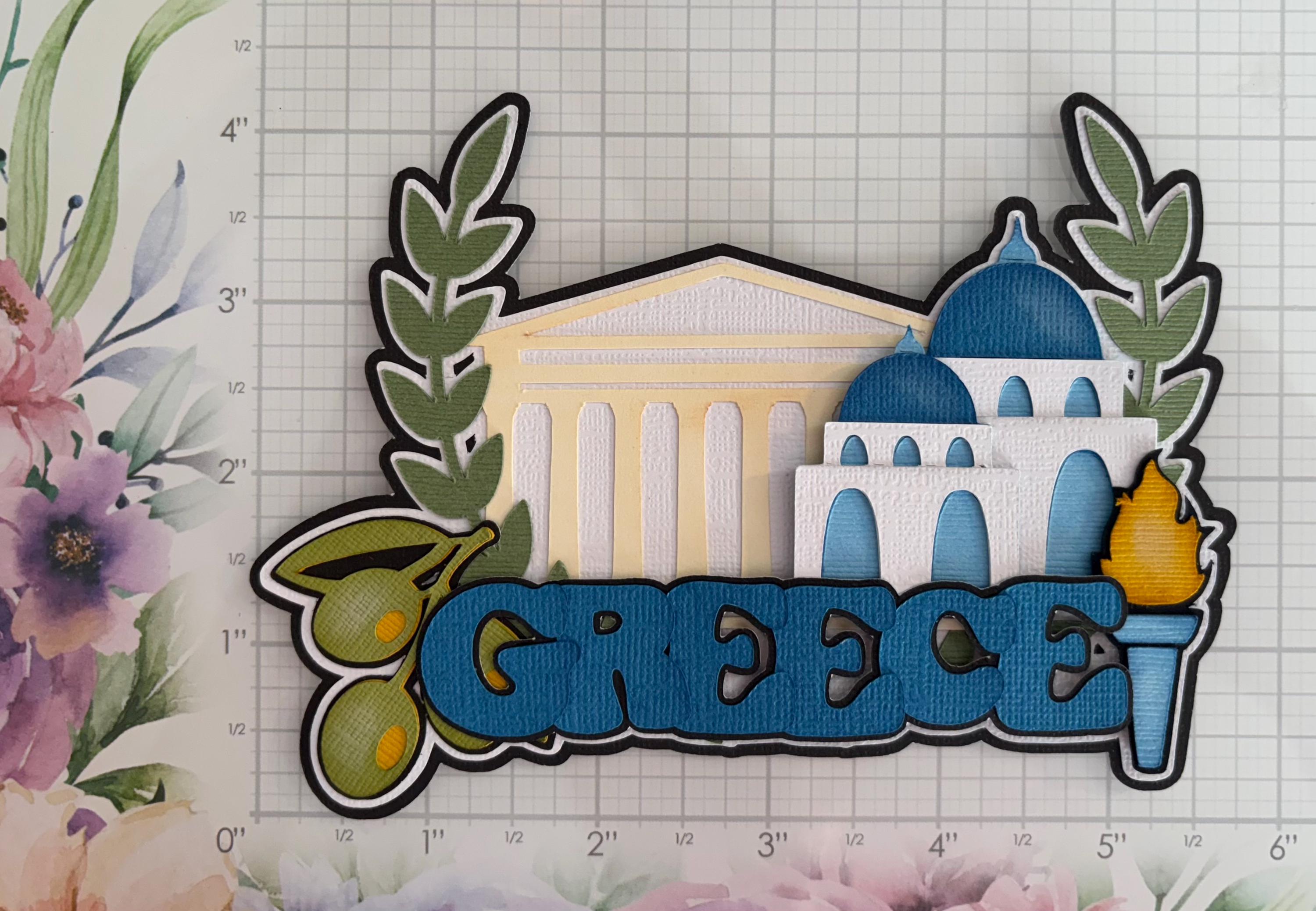 Layered Greece Title for Scrapbooking, Premade Paper Piecing. 579A - Etsy