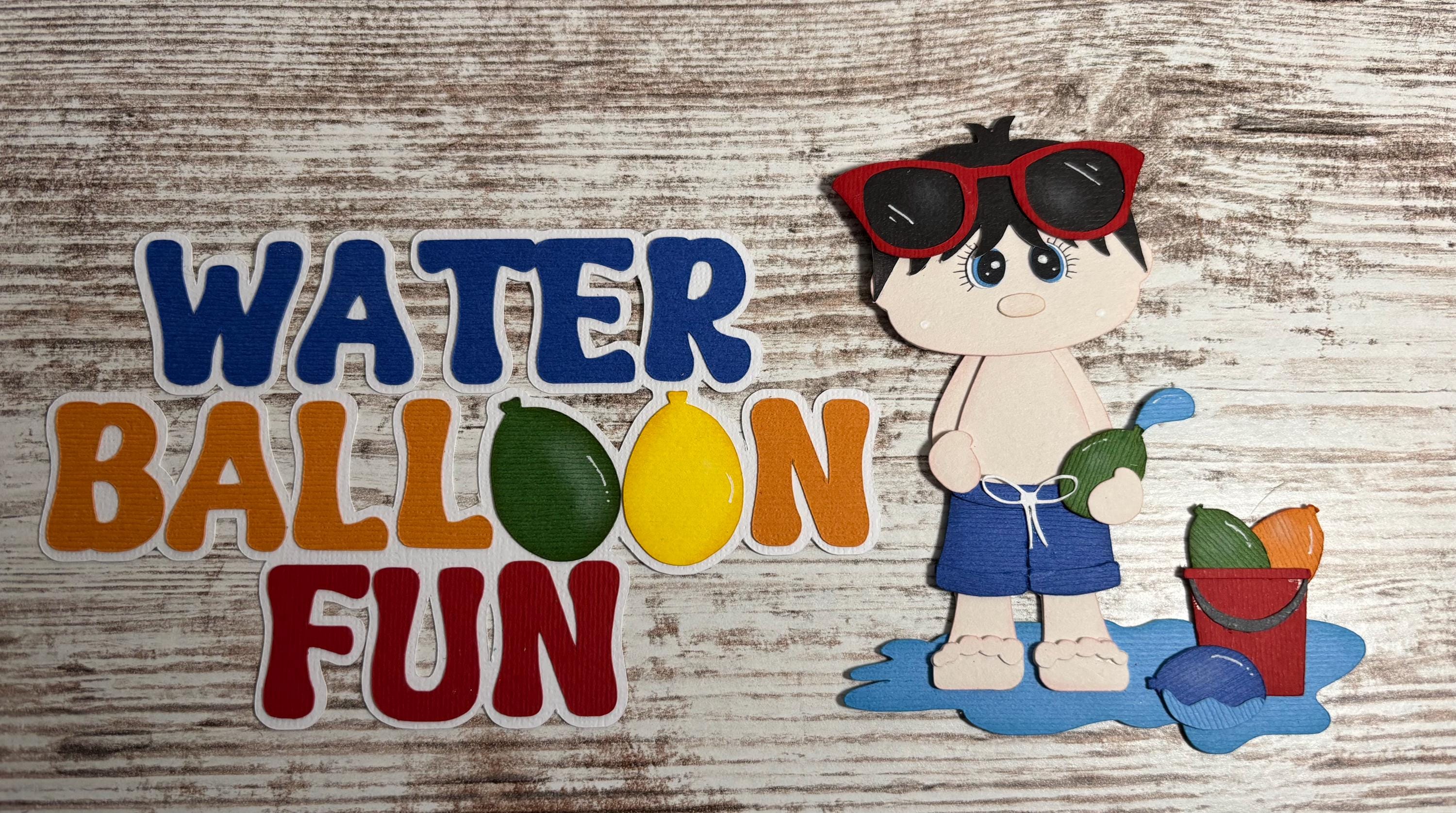 Water Balloon Fun Boy Set Premade Layered Paper Piecing for ...