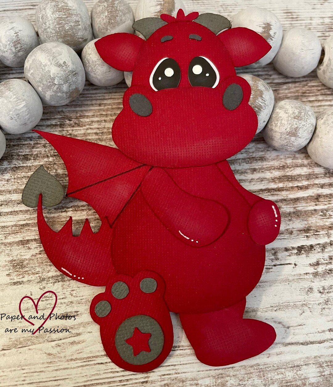 Red Dragon Premade Paper Piecing for Cards, Scrapbooking Pages. 344A - Etsy