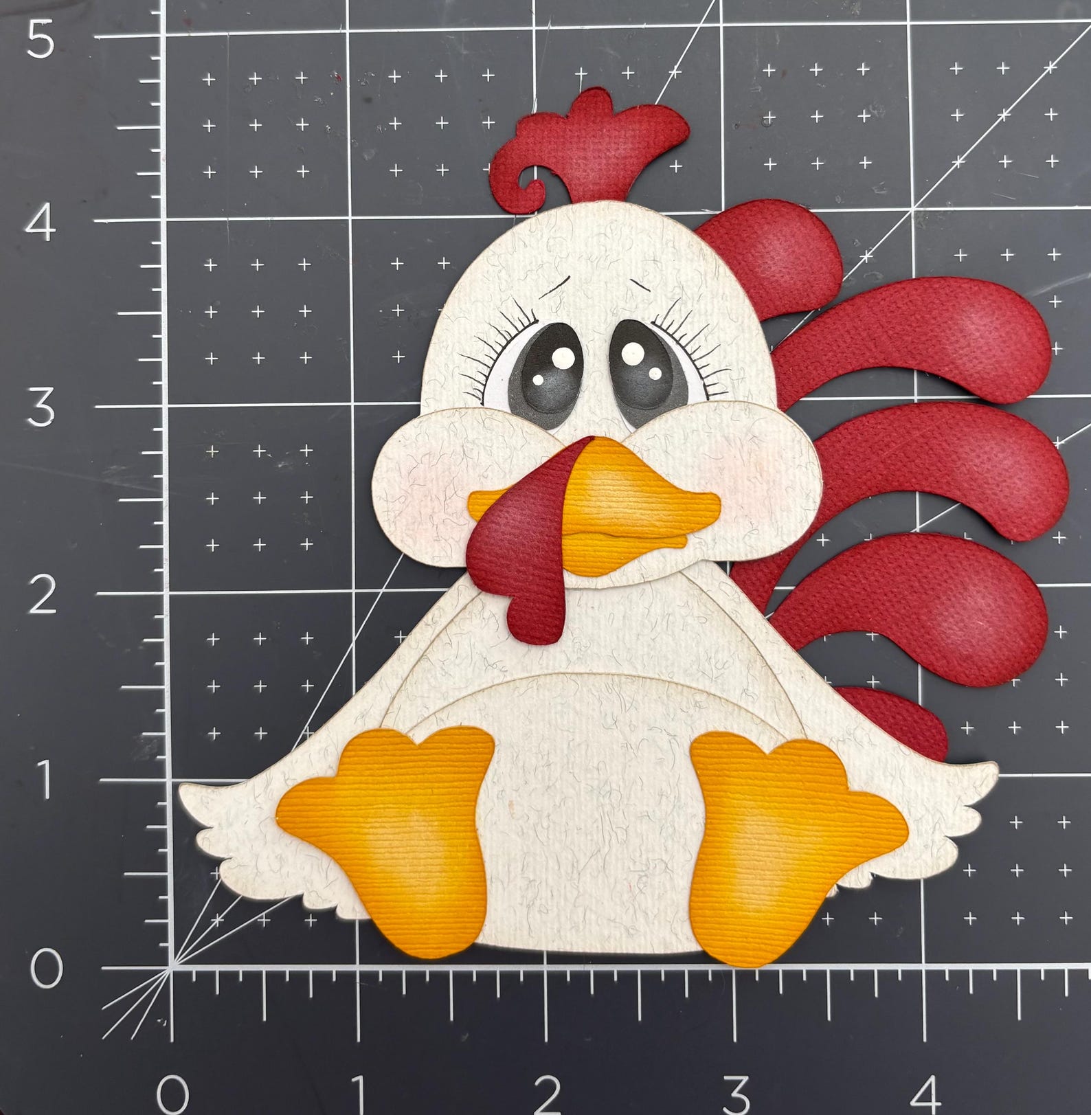 Pot Bellied Rooster Premade Paper Piecing for Scrapbooking, Cards or ...