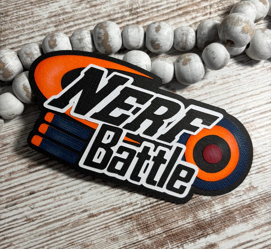 Nerf Battle Title Premade Layered Paper Piecing for Scrapbook Pages ...
