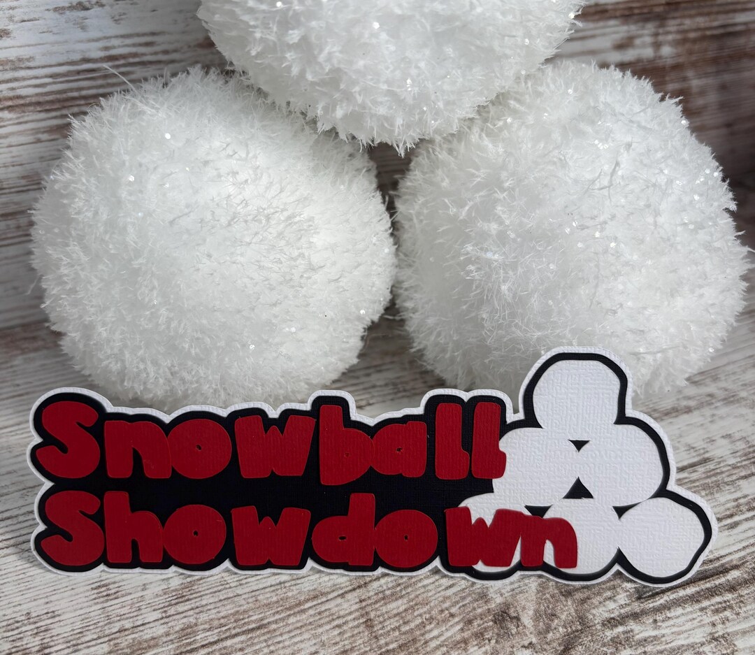 Snowball Showdown Title Premade Paper Piecing for Scrapbooking Pages ...