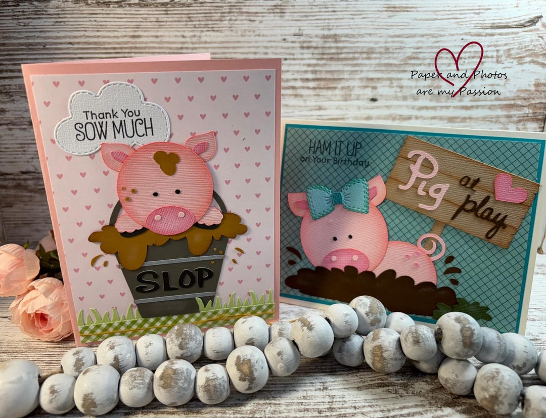 Set of ‘sow’ Cute Cards With A2 Envelopes. Cards Are Finished Product ...