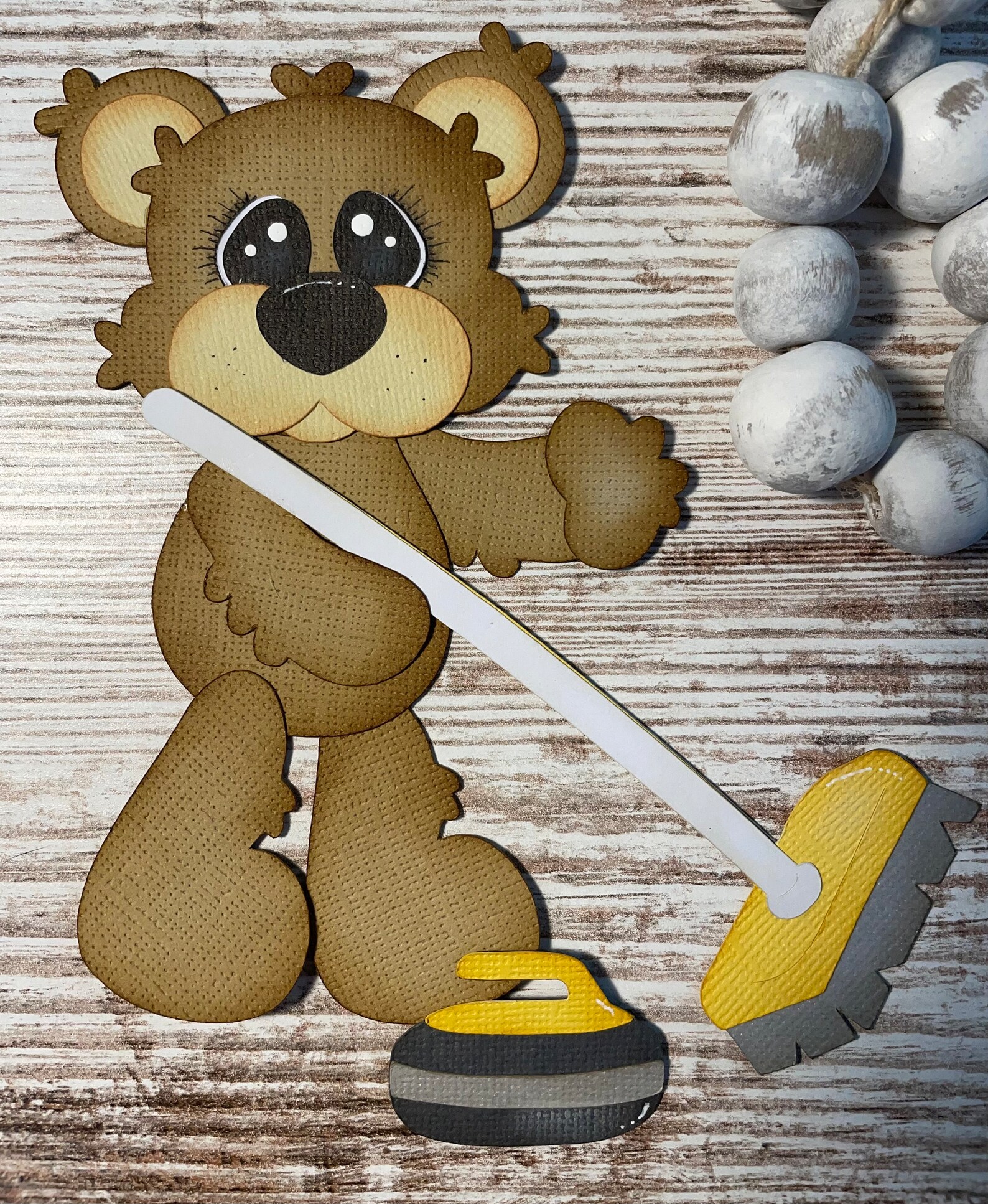 Set of Curling Bears Premade Paper Piecings for Scrapbooking - Etsy