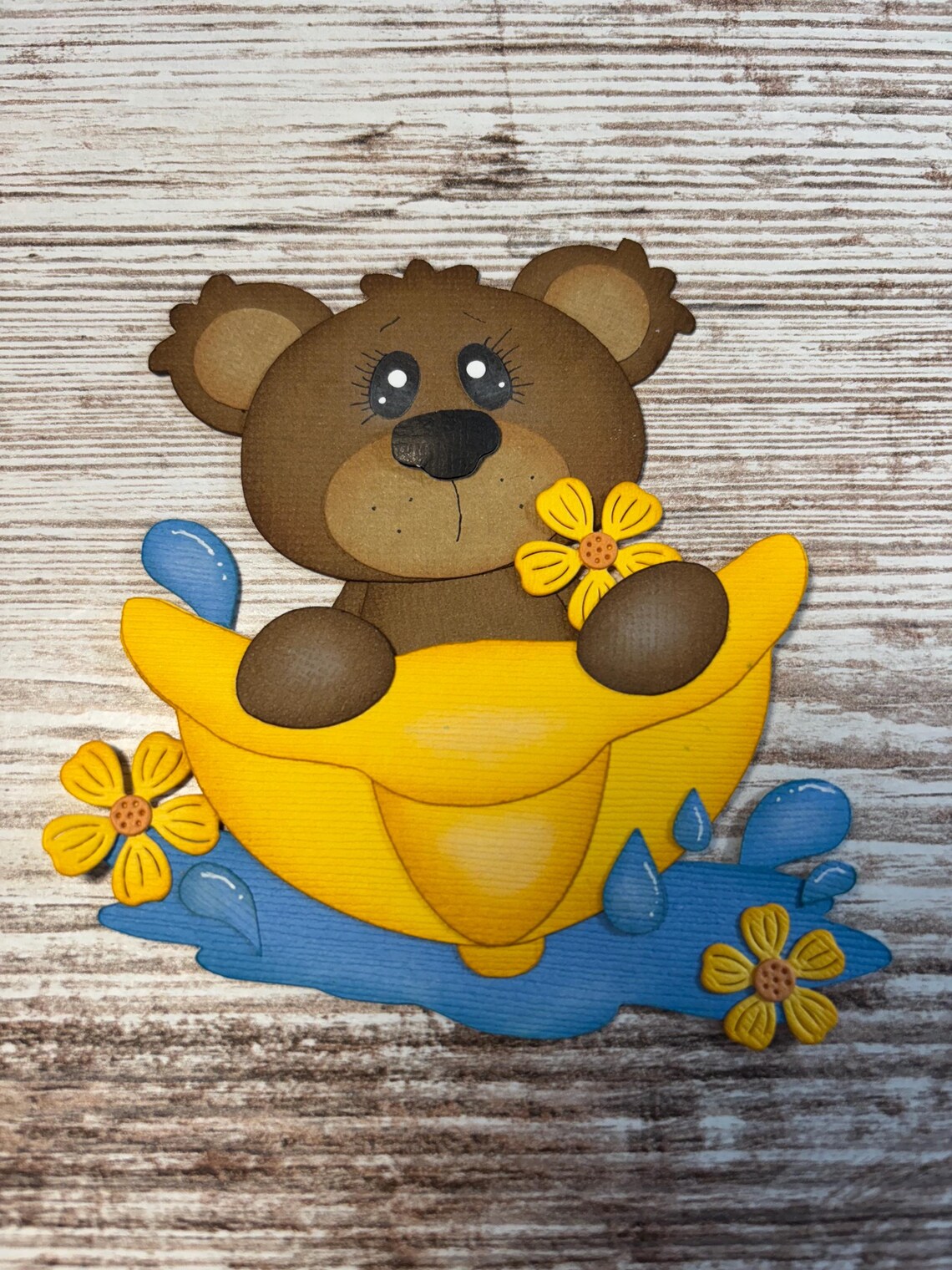 Rainy Day Bear Premade Layered Paper Piecing for Scrapbooking Pages ...