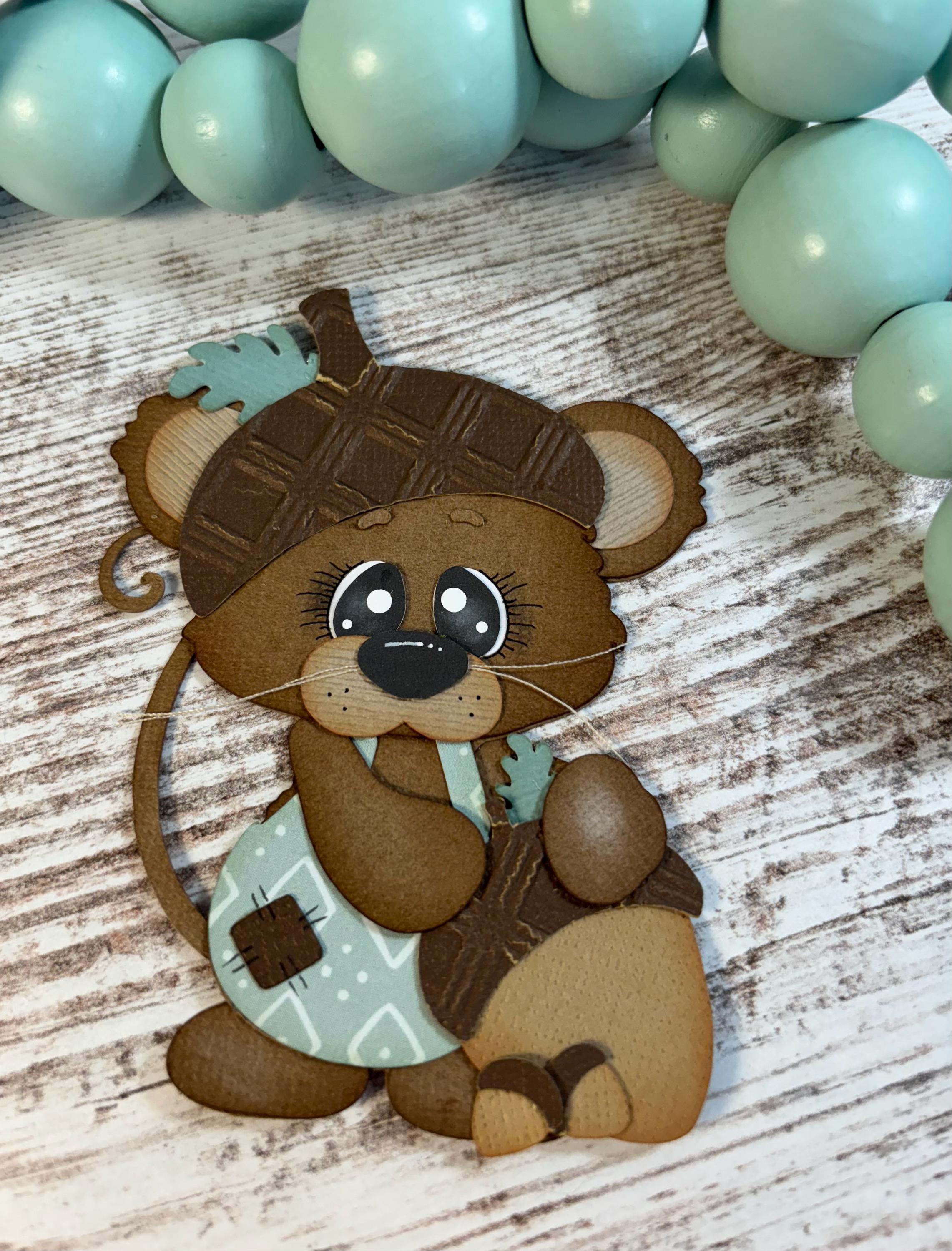 Acorn Mouse Premade Paper Piecing for Cards, Scrapbooking Pages. 445A ...