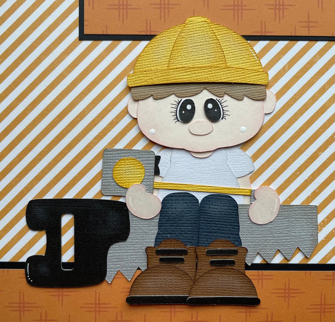 Tool Time Double Scrapbook Page Made With Premade Paper Piecings. - Etsy
