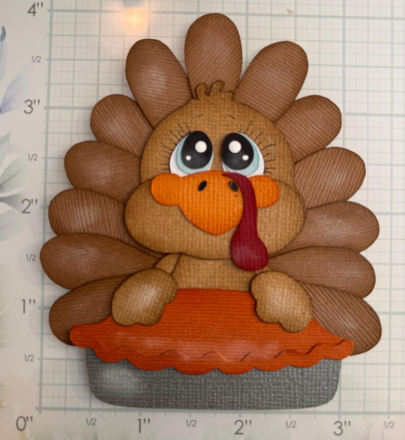Turkey With Pie Premade Layered Paper Piecing for Scrapbooking, Cards ...