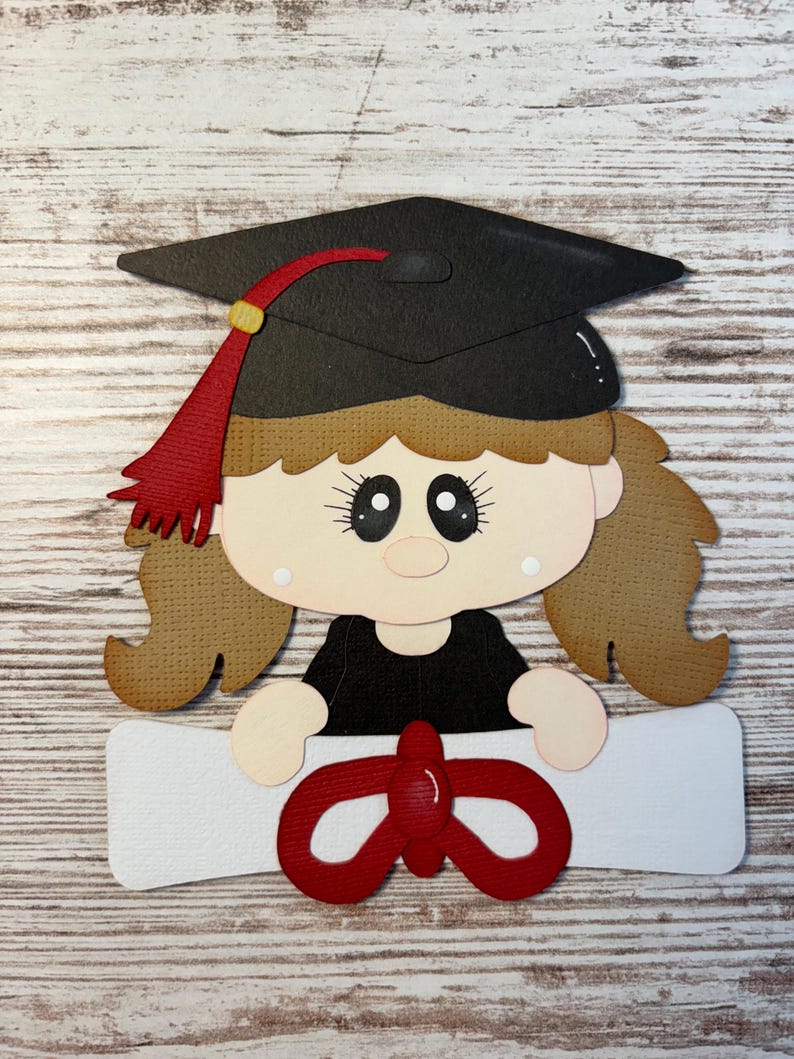 Graduation Girl Premade Paper Piecing for Scrapbooking Pages, Cards ...