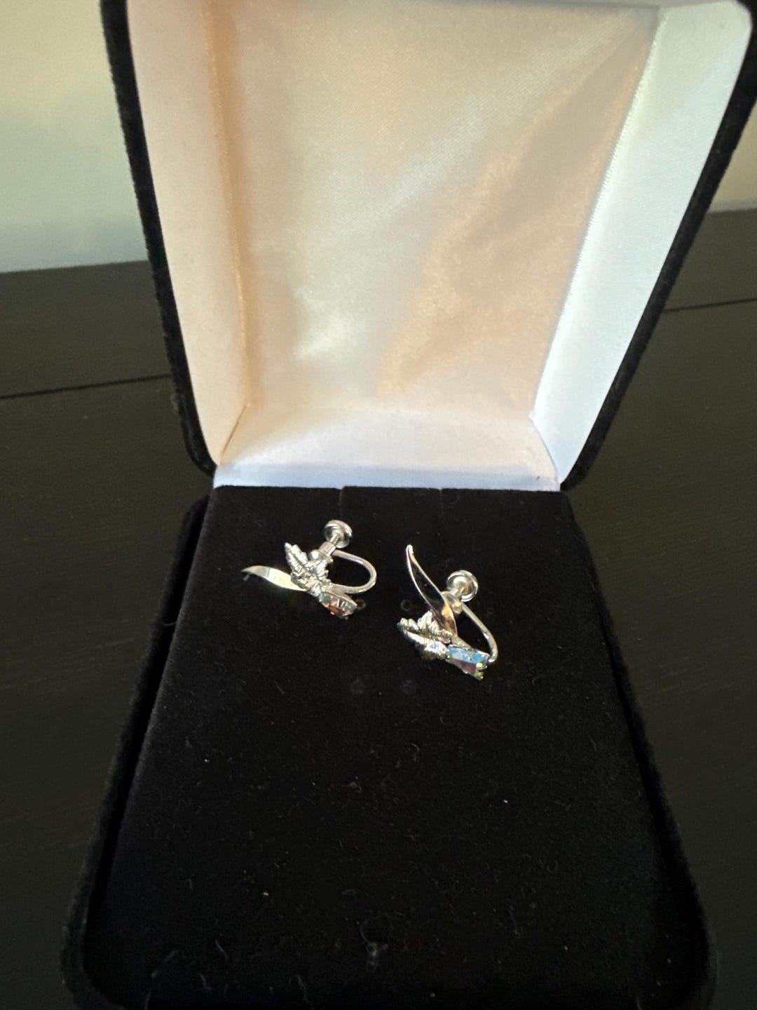 Vintage Marvella Sterling Silver Screw Back Earrings – Aurora Borealis ...
