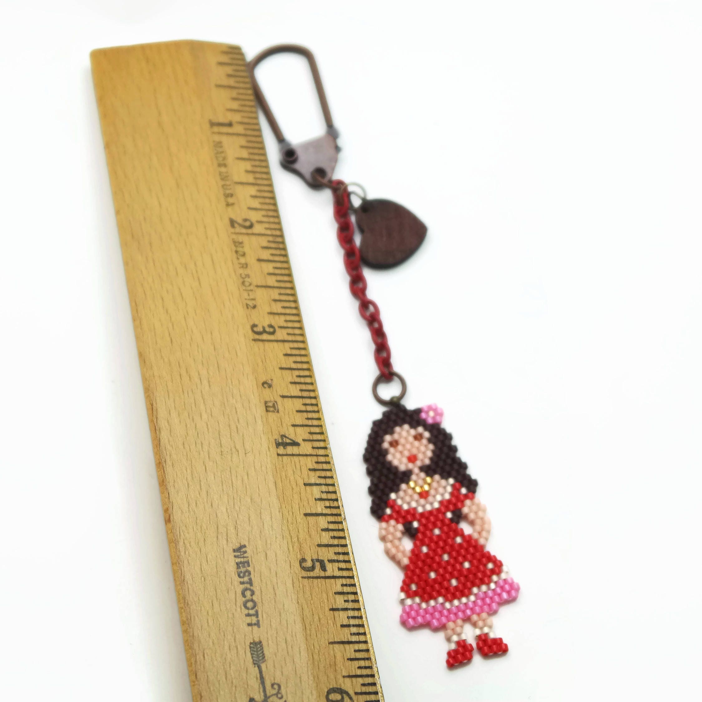Artisan Doll Charm, Pink and Red, Clasp Included, One of A Kind ...