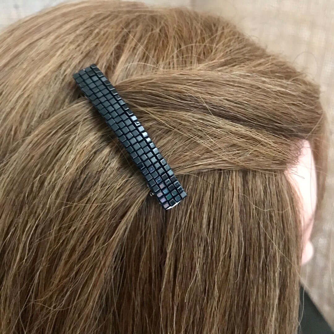 Shiny Black Color Small French Style Barrettes, 50mm - Etsy