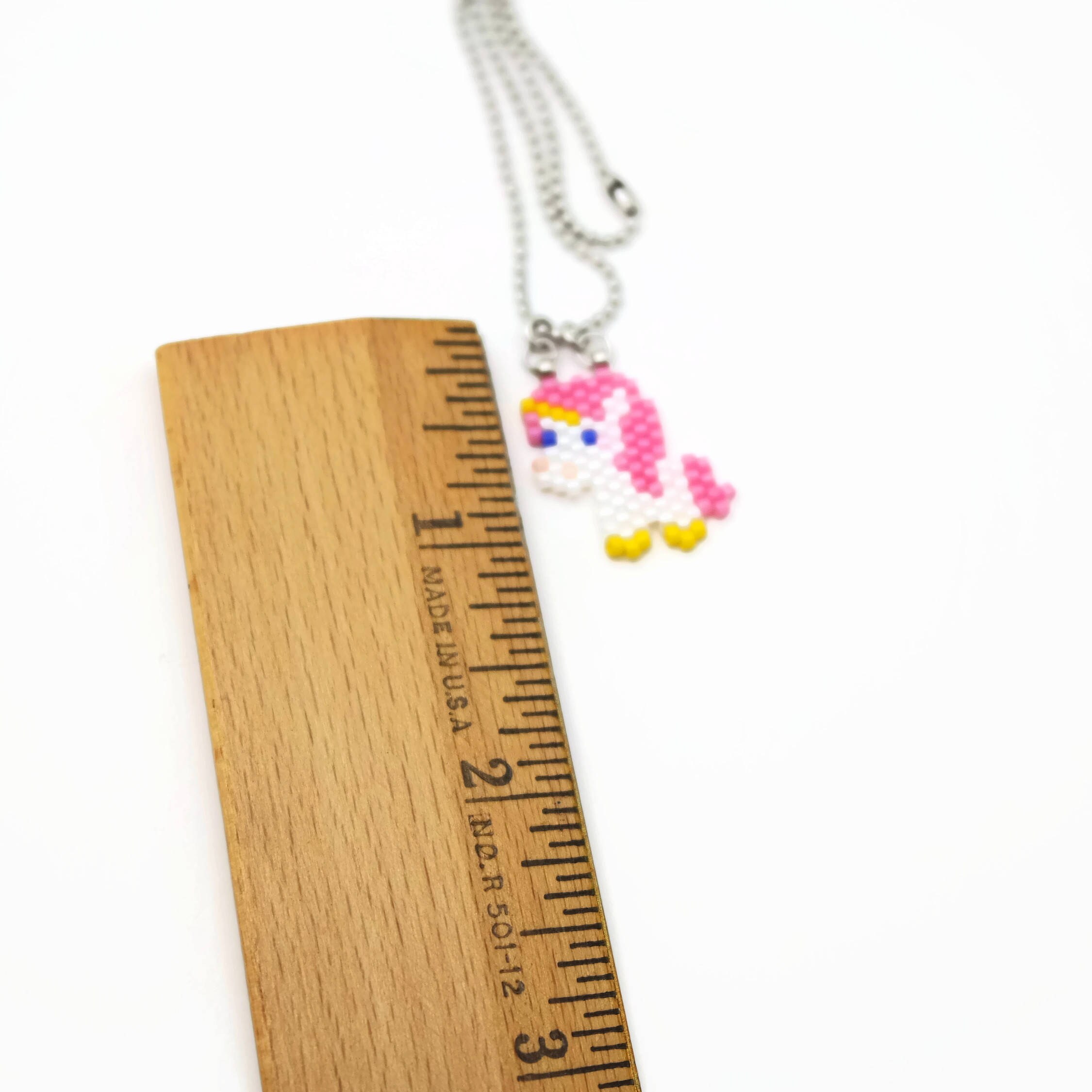 Unicorn Necklace, Beaded Colorful Unicorn Jewelry, Lightweight Beaded ...