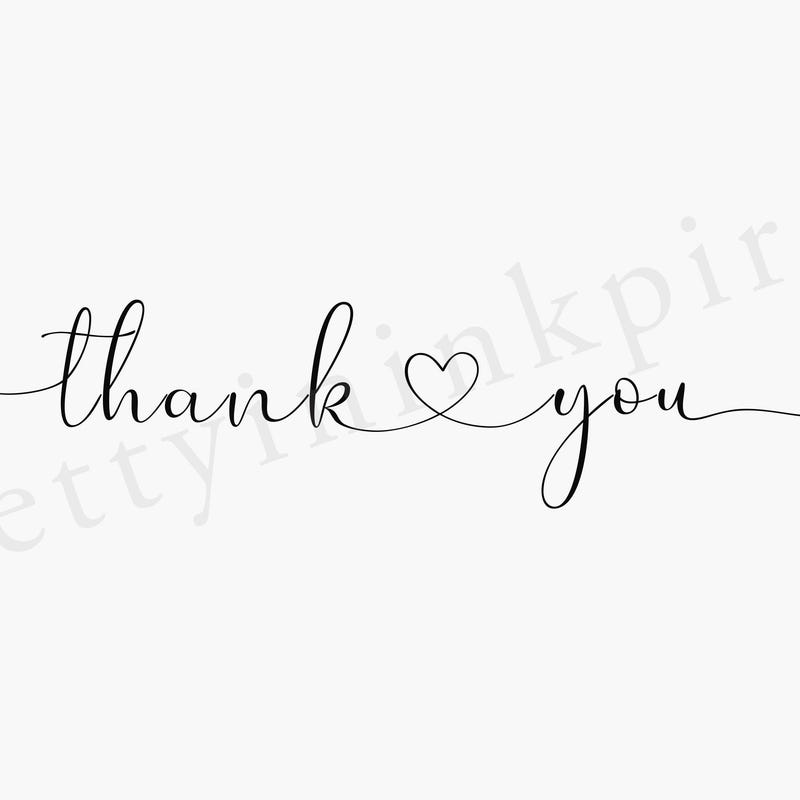 Thank You Cursive Font - Etsy