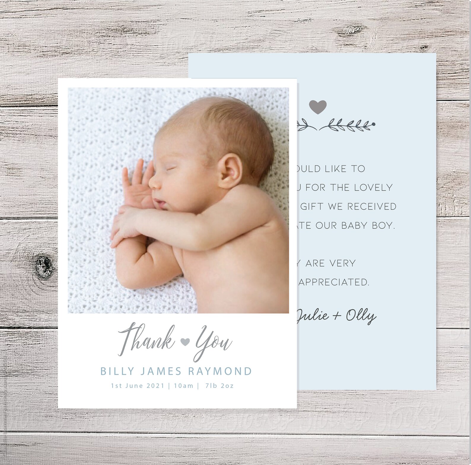 Baby Thank You Cards Photo Baby Girl Thank You Card - Etsy UK