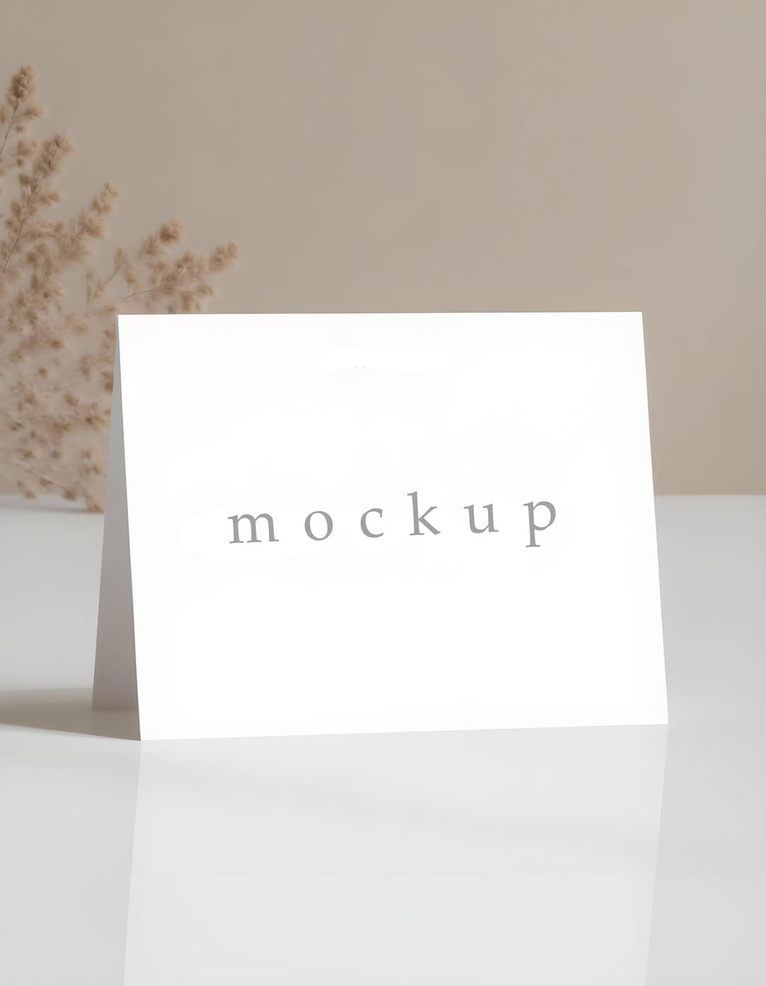 Stationary Folded Card Mock-up, Minimalist Folded Card Mockup, Boho ...