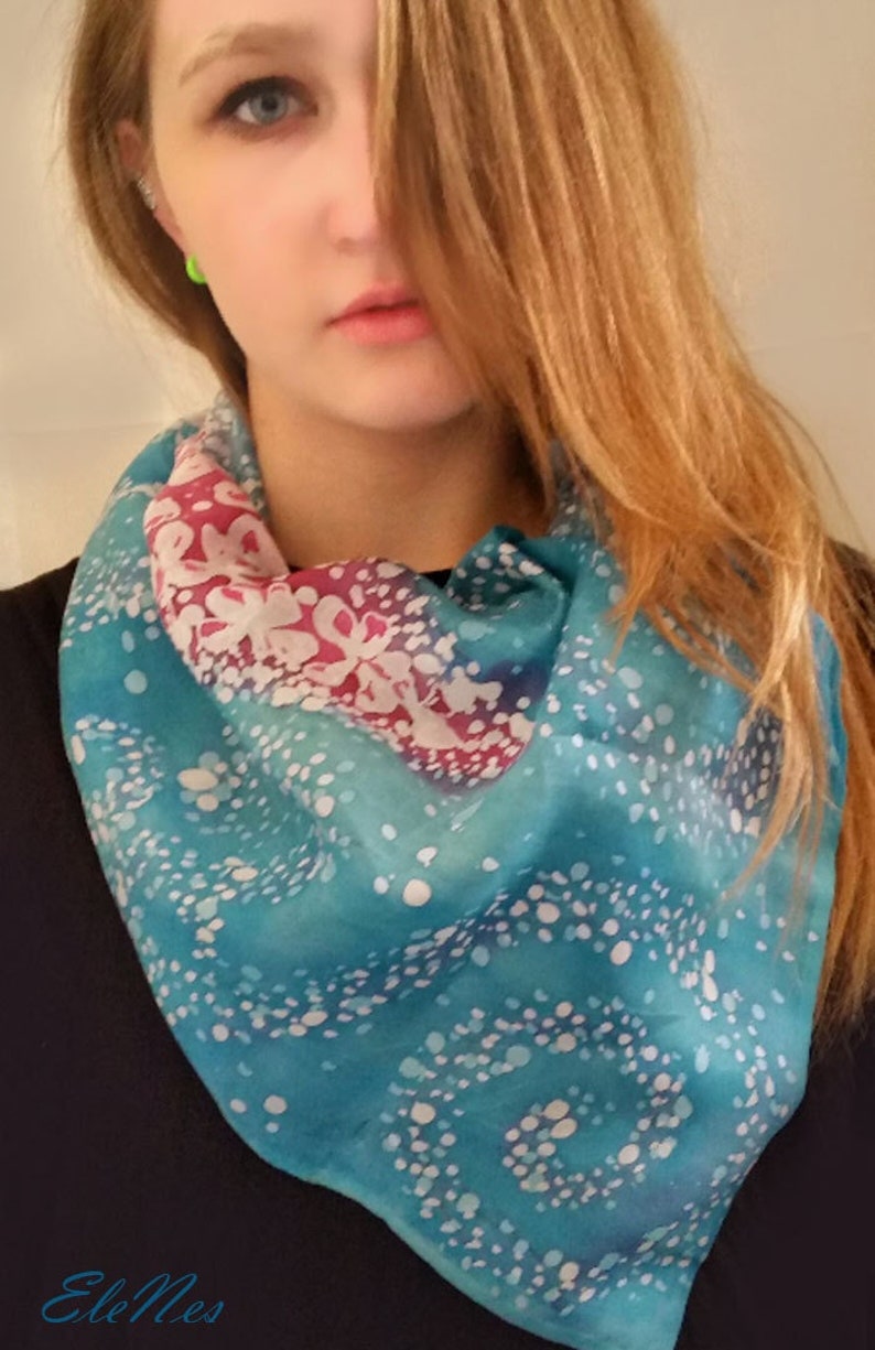 For Order Scarf Map of Israel With Pink Blooming Almonds Handpainted ...