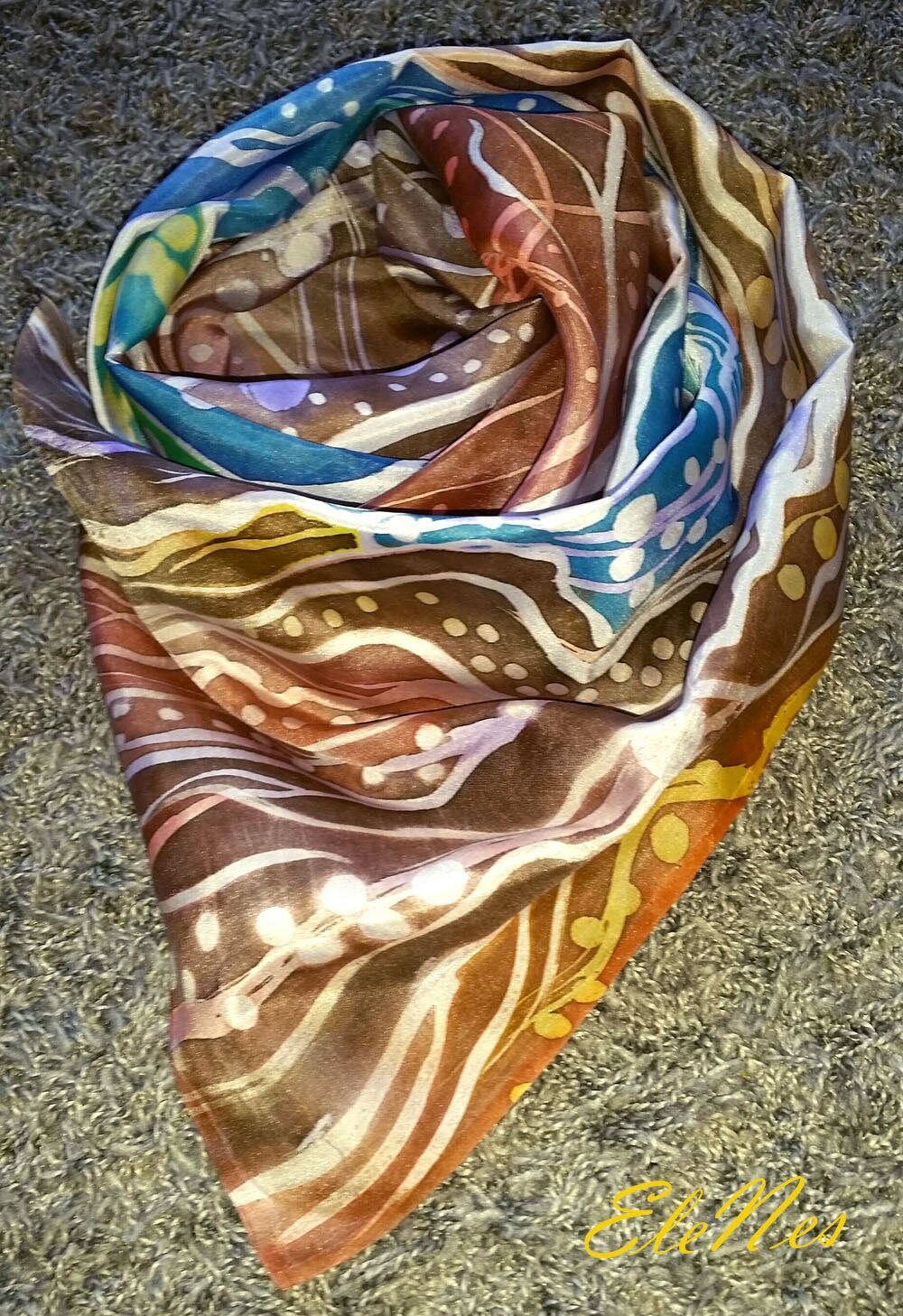 Scarf Map of Israel With Israeli Landscape Handpainted Silk - Etsy