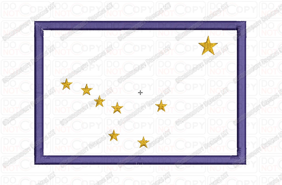 Alaska AK State Flag Applique Embroidery Design in 4x4 and 5x7 Sizes - Etsy