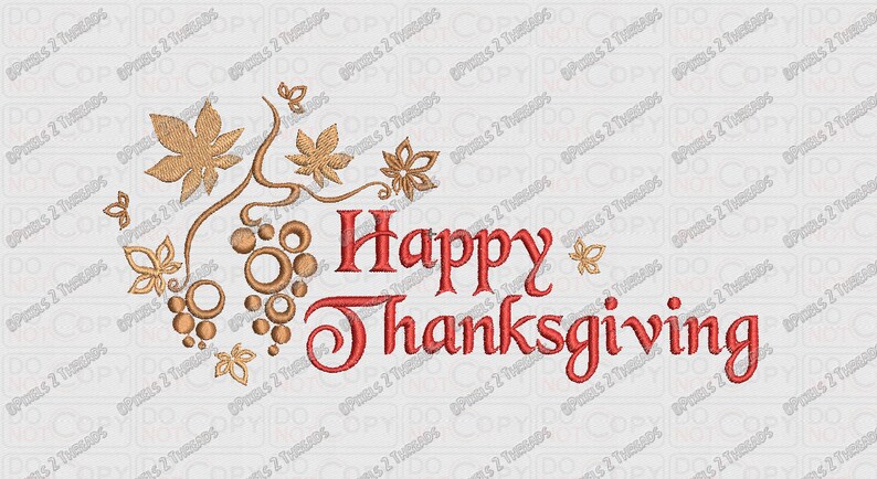 Happy Thanksgiving Fancy Script Embroidery Design in 4x4 5x7 - Etsy
