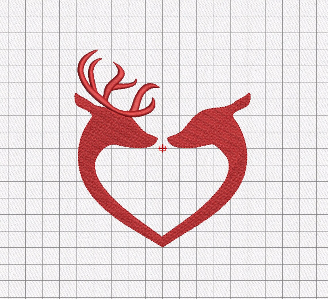 Deer Buck Heart Embroidery Design in 2x2 3x3 4x4 5x5 and 6x6 Sizes - Etsy