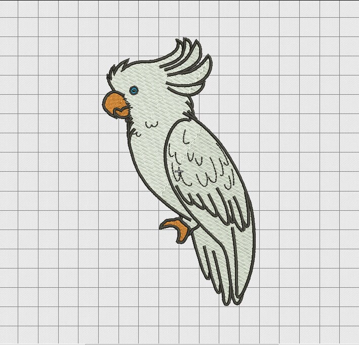 Cockatoo Parrot Embroidery Design in 3x3 4x4 5x5 6x6 and 7x7 - Etsy