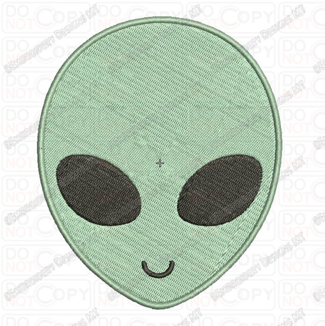 Alien Head Face Embroidery Design in Mini 1x1 2x2 3x3 4x4 and 5x7 Sizes ...