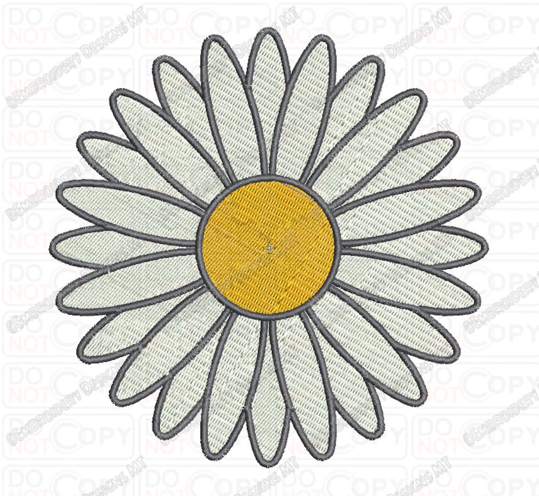 Daisy Flower Embroidery Design in 2x2 3x3 4x4 and 5x5 Sizes - Etsy