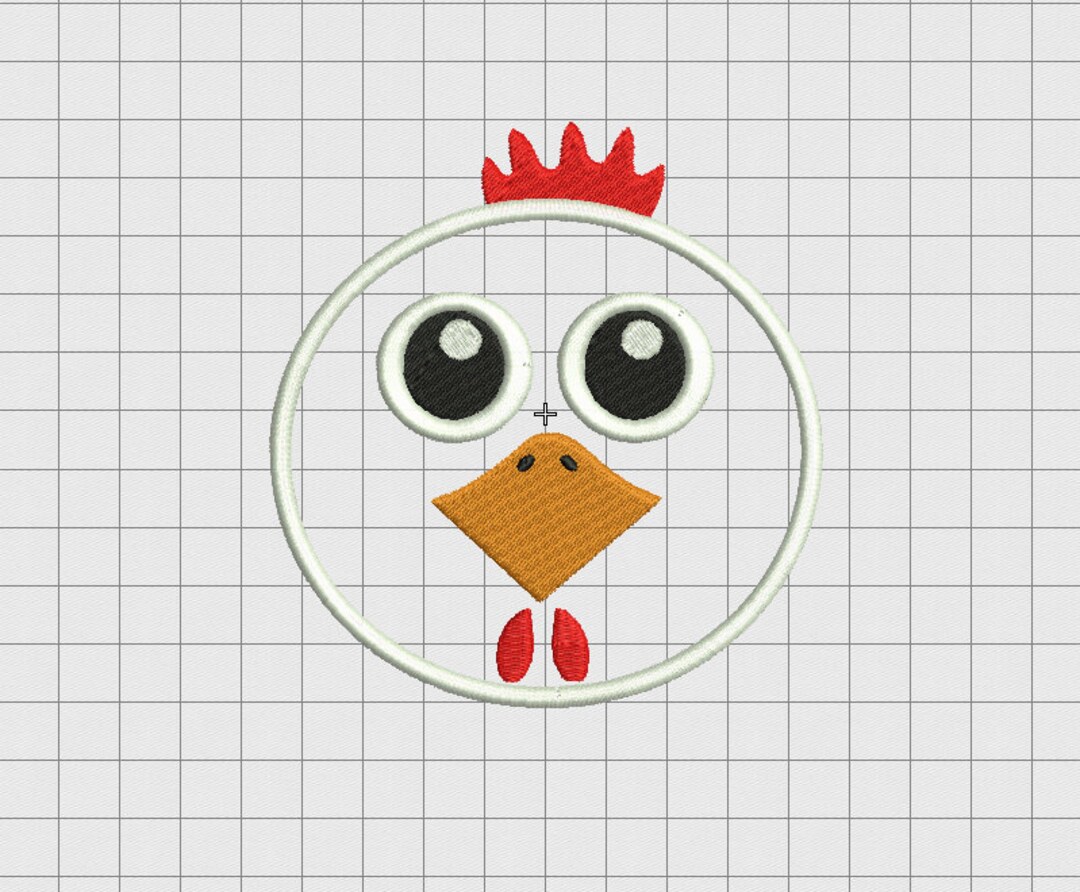 Chicken Face Applique Embroidery Design in 3x3 4x4 5x5 and 6x6 Sizes - Etsy