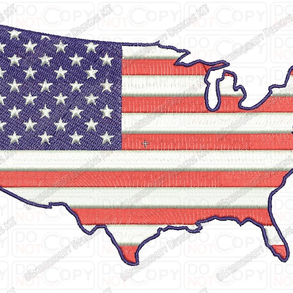 Flag Usa Embroidery Design - Etsy