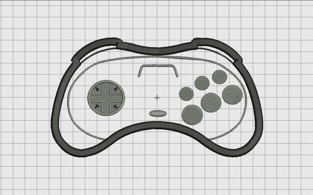 Video Game Controller Sega Saturn Style Applique Embroidery Design in ...