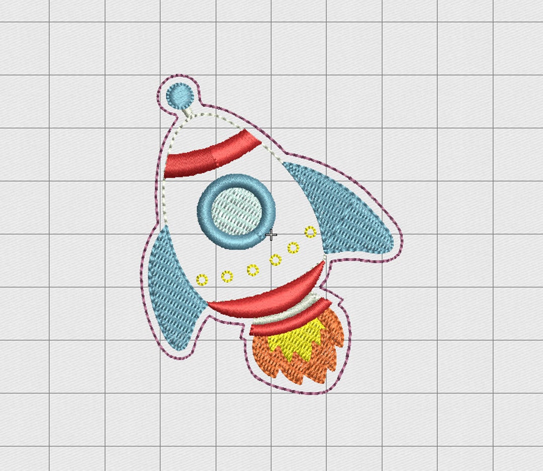 Rocket Ship Felt Embroidery Design in 1.5" 2 Inch and 3" Sizes - Etsy