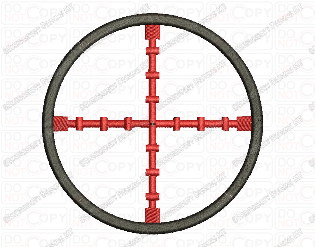 Rifle Crosshair Embroidery Design in 2x2 3x3 4x4 and 5x7 Sizes - Etsy