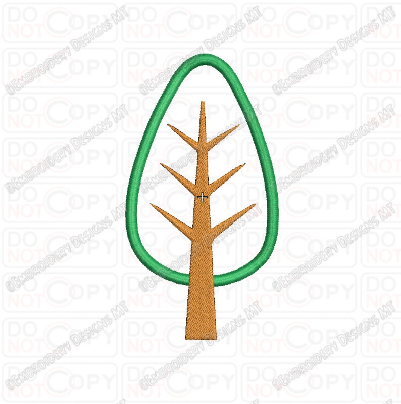 Simple Tree and Trunk Applique Embroidery Design in 4x4 and - Etsy