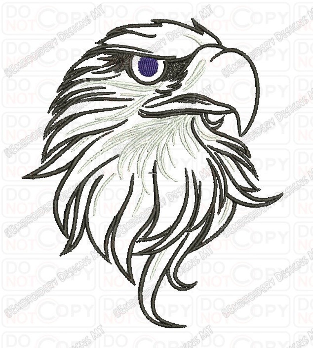 Bald Eagle Head Outline Embroidery Design in 4x4 and 5x7 Sizes - Etsy