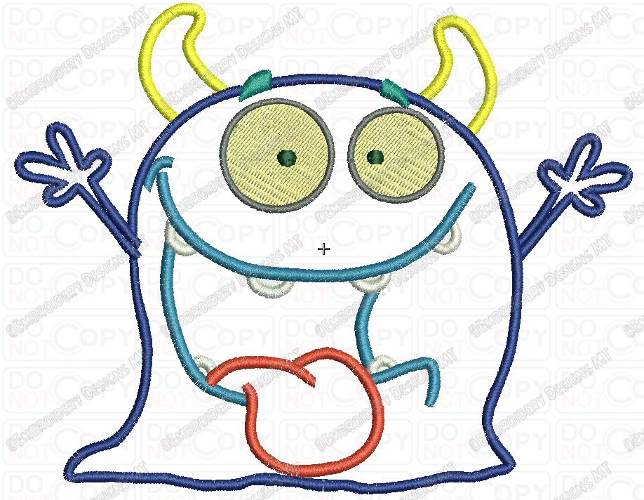 Silly Goofy Monster 4 Layer Applique Embroidery Design in 4x4 - Etsy
