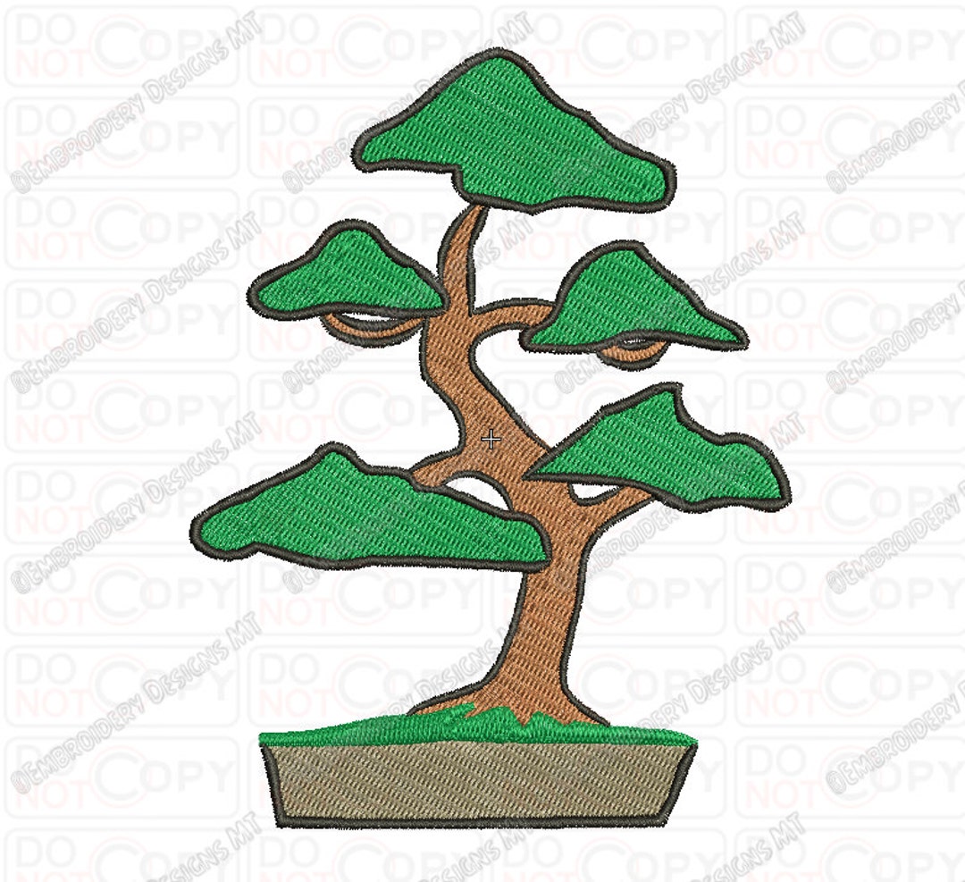 Bonsai Tree Embroidery Design in 2x2 3x3 4x4 and 5x7 Sizes - Etsy