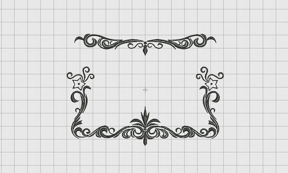 Floral Name Full Border Frame Embroidery Design in 4x4 5x5 and | Etsy