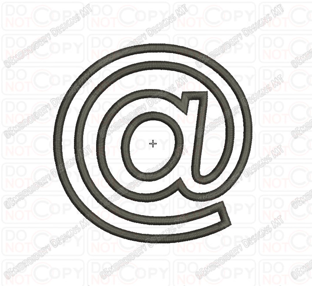 At @ Symbol Applique Embroidery Design in 2x2 3x3 4x4 and 5x7 Sizes - Etsy