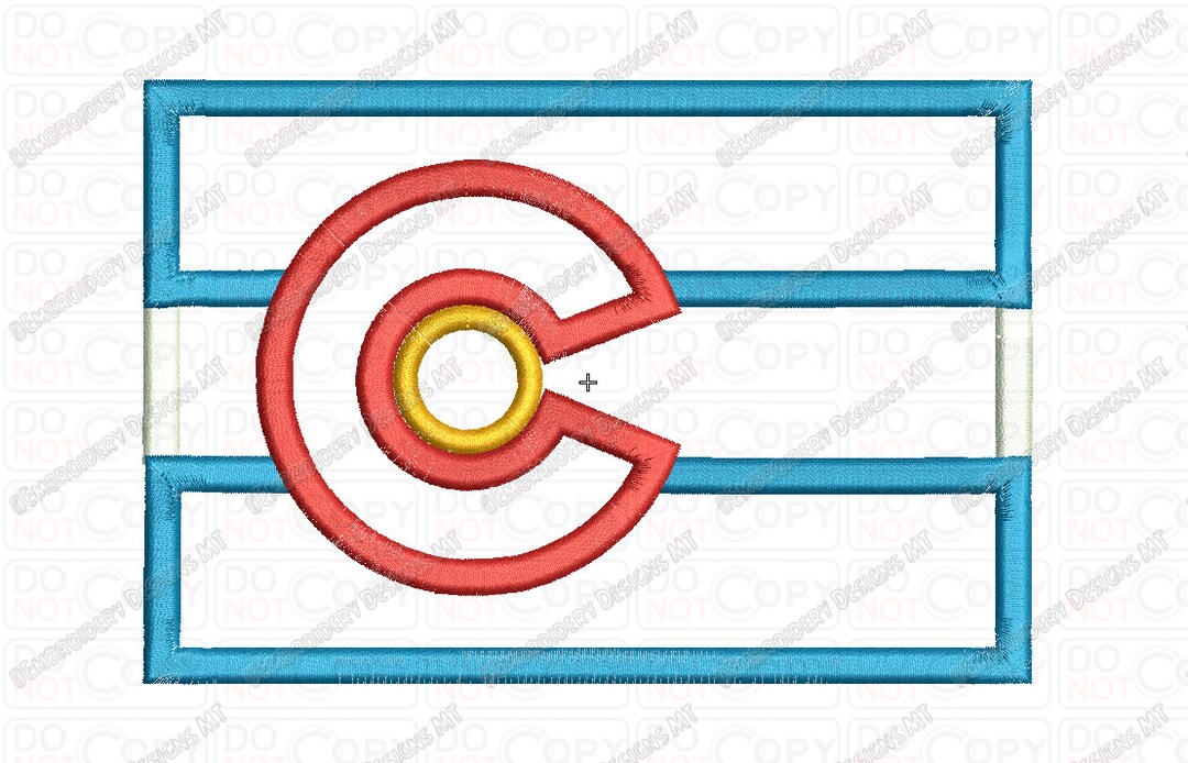 Colorado CO State Flag Applique Embroidery Design in 4x4 and 5x7 Sizes ...