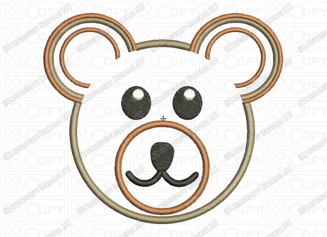 Bear Face Applique Embroidery Design in 3x3 4x4 and 5x7 Sizes | Etsy